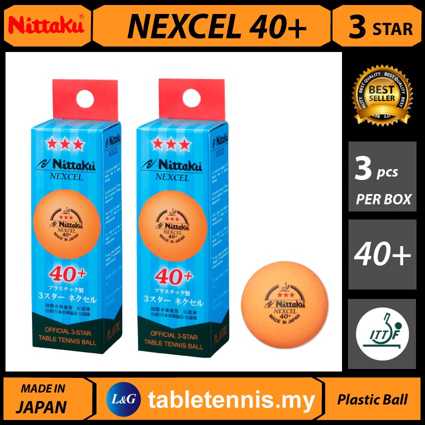 100% Genuine Nittaku Ball 3-Star Nexcel 40+ Table Tennis Balls Bola Ping Pong Original 3 pcs in ...