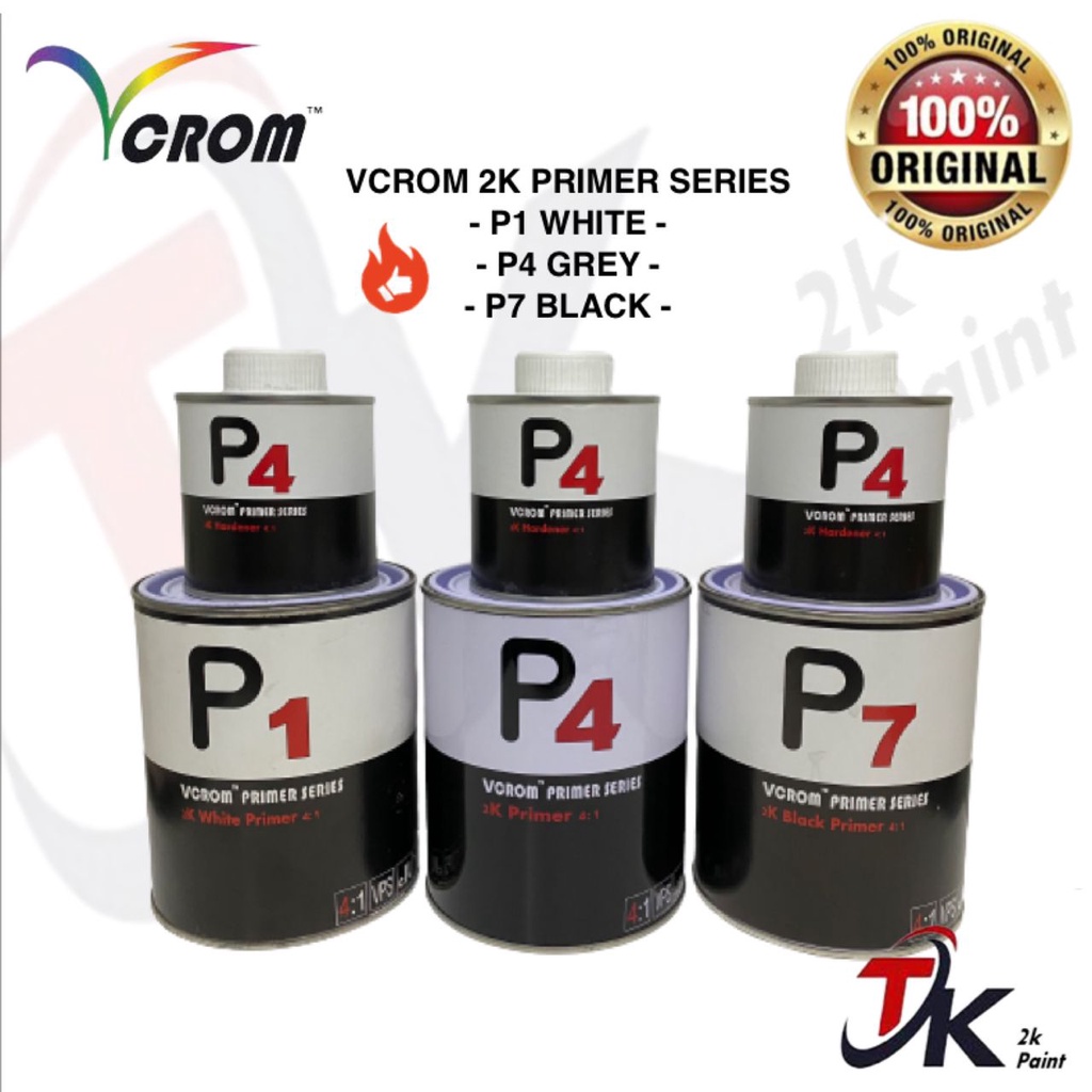 VCROM 2K PRIMER SERIES 4:1 - P1 / P4 / P7 - 1 LITRE WITH HARDENER (2k ...