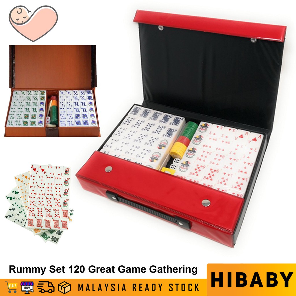 HIBABY RUMMY MAHJONG SET LAMI MAHJONG 120 TILES 4PLAYER 拉米 麻将 4人 拉美 ...