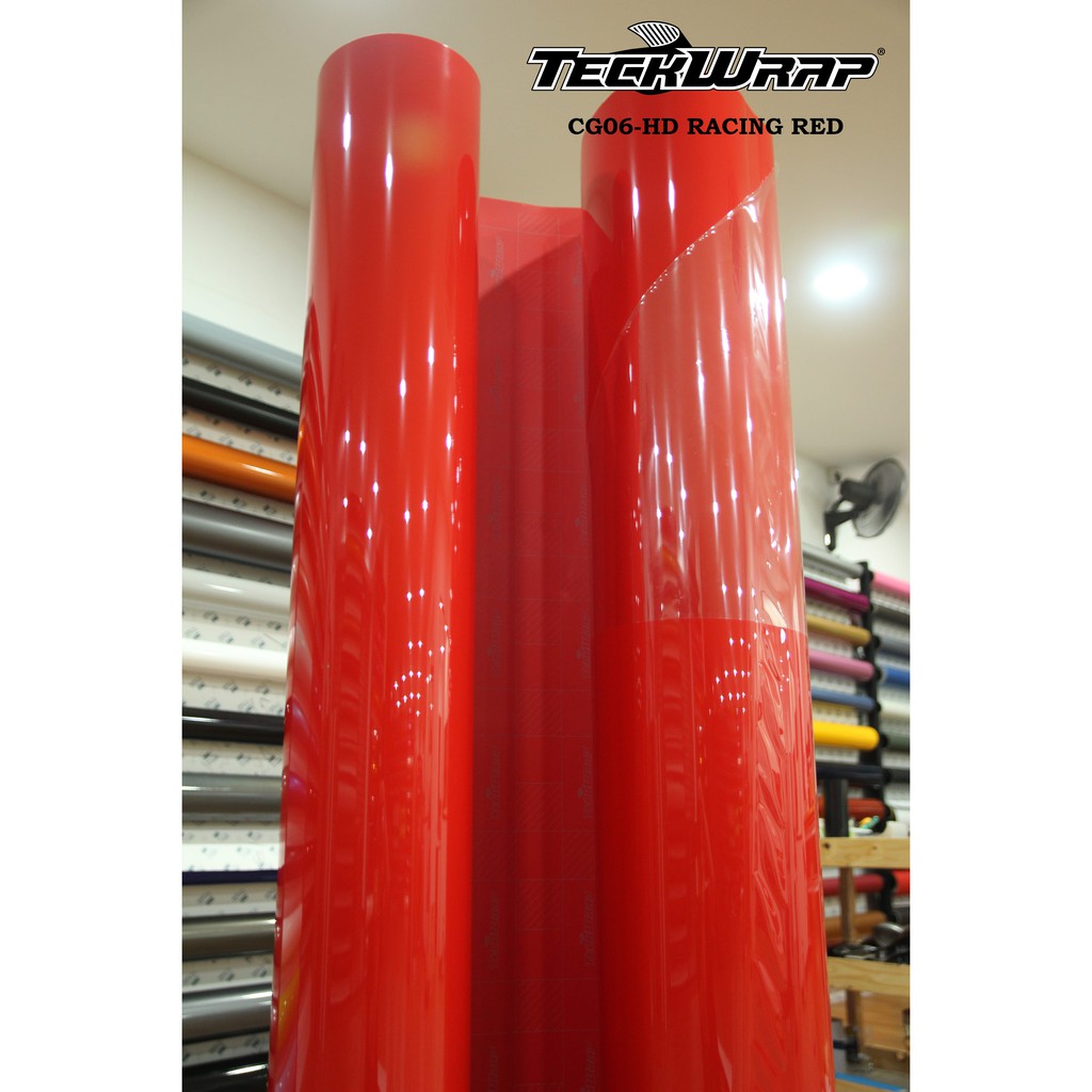 Teckwrap RACING RED CG06HD High Gloss Red Car Wrap Vinyl Film Bike ...