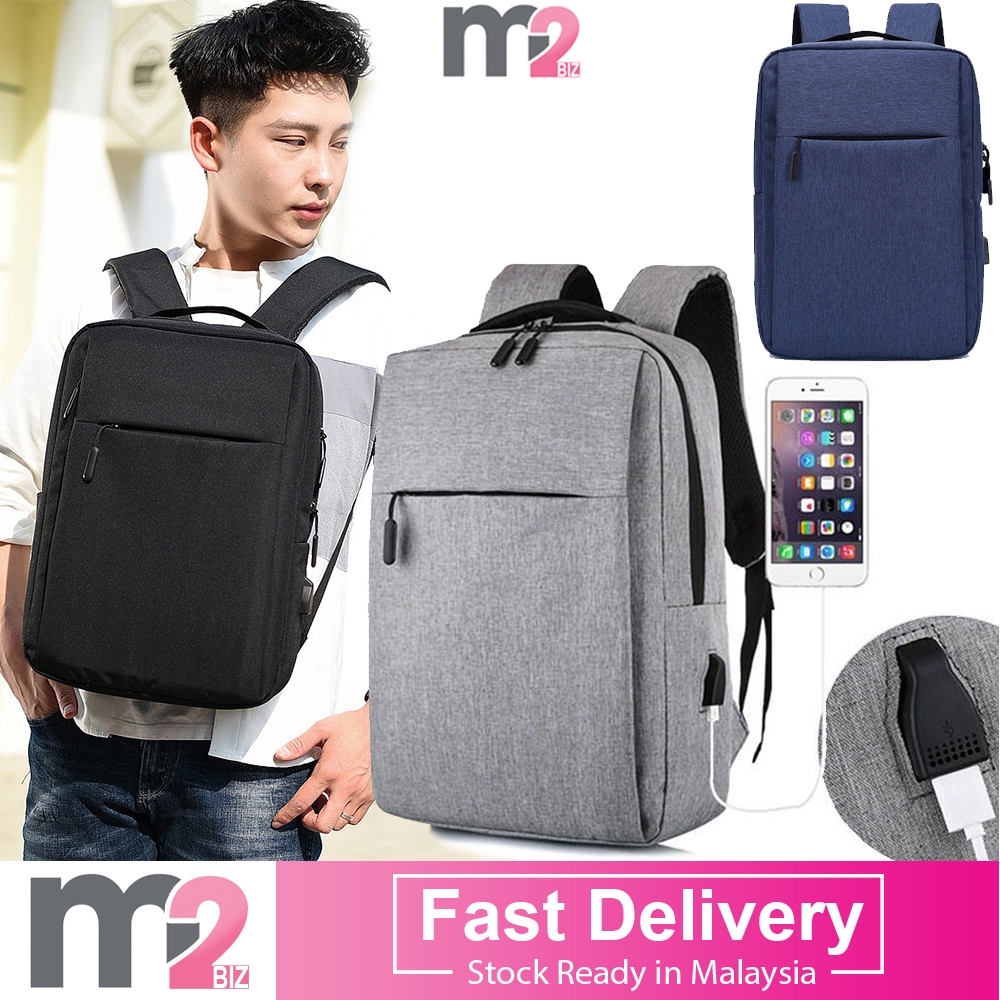 Beg Lelaki Bahu Beg Komputer Riba 15.6 Inci dengan Port USB Perniagaan ...