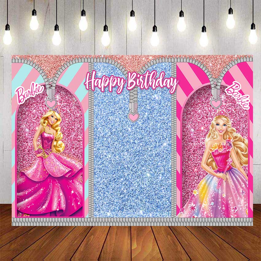 Pink Glitter Barbie Backdrop For Photography Baby Shower Kids Children ...