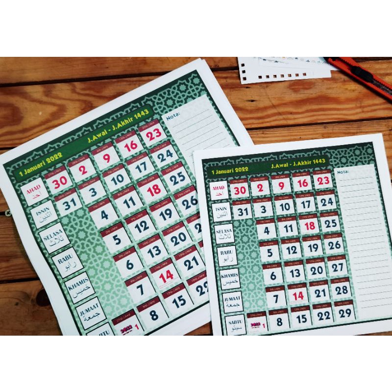Isi Kalendar Islamik dan Kuda Saiz Besar/Sederhana/Kecil (50 set/pek ...