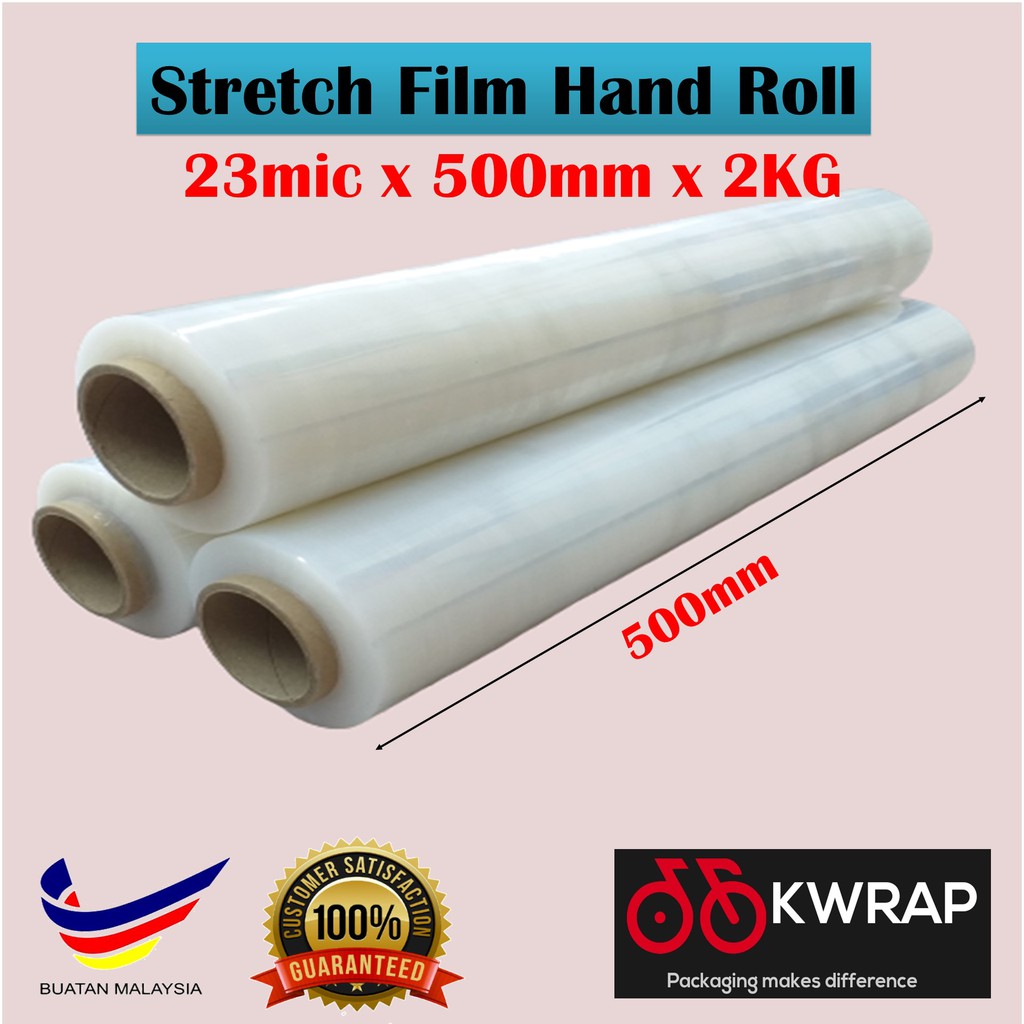 Stretch Film Hand Roll 500mm x 2KG x 6 Roll | Shopee Malaysia