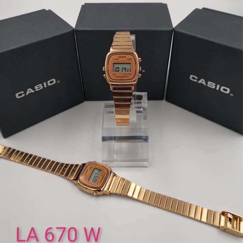 DIGITAL FASHION CASIO classic B650/A500/A168/La680 🔥Promosi Rose Gold ...
