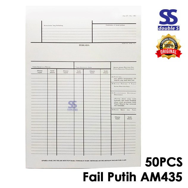 Fail Putih AM435 50Pcs /White file 50Pcs | Shopee Malaysia