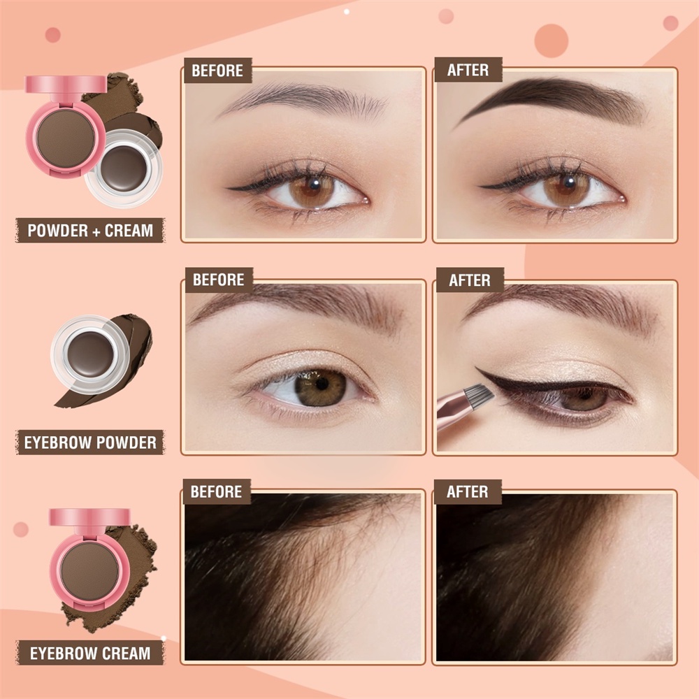 【3-day delivery】PINKFLASH 2 in 1 Duo Effect Eyebrow Cream Powder Gel ...