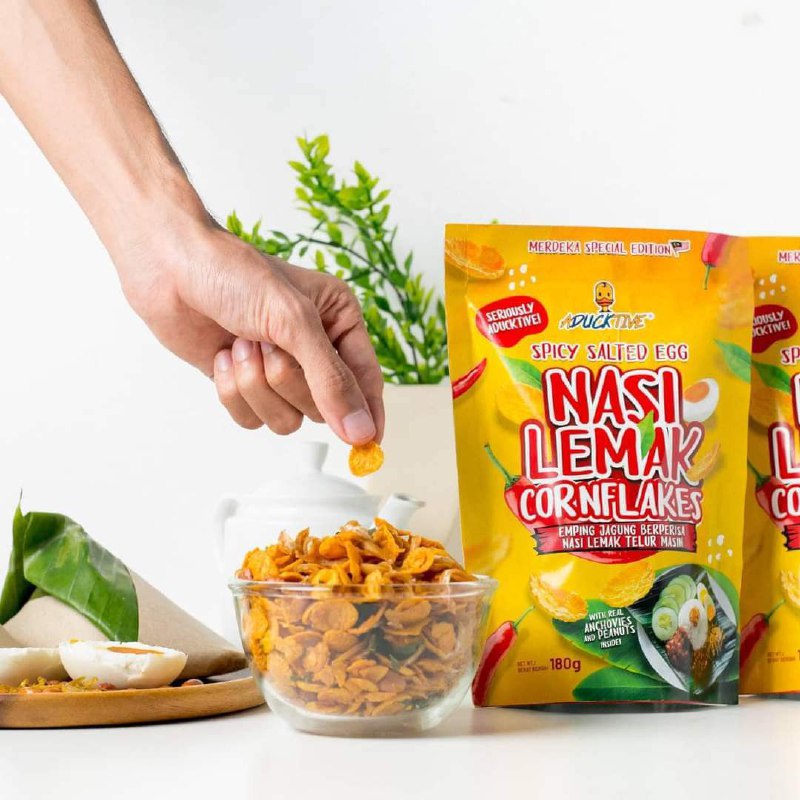 Aducktive Nasi Lemak Cornflakes 2022 Nasi Lemak Spicy Salted Egg Kudap ...