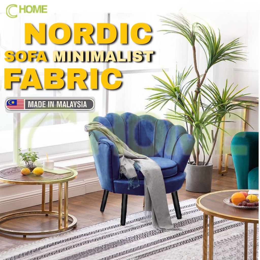 C HOME: Nordic Luxury Modern Shell (Kerang) Sofa Living Room 1 Seater ...