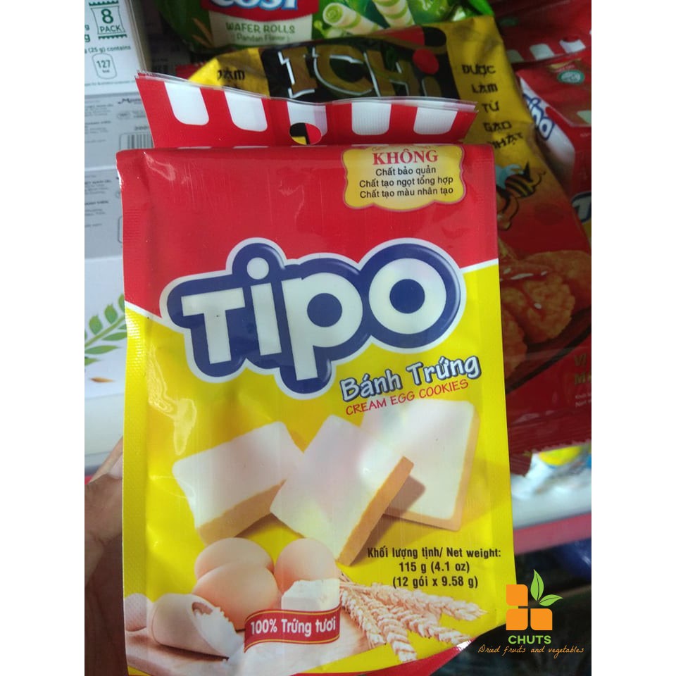 Tipo Cream Egg Cookies Banh Trung Tipo goi nho 115g 220g | Shopee Malaysia