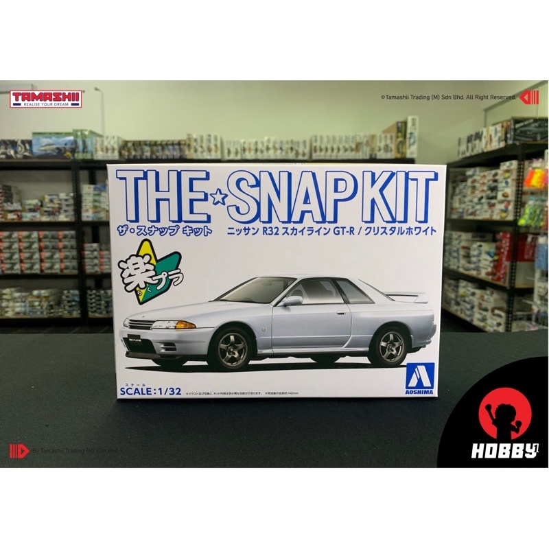 Aoshima The Snap Kit Nissan R32 Skyline GT-R (Crystal White) (Scale 1/ ...