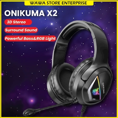 ONIKUMA X2 RGB Light Gaming Headphones Bass Stereo Gaming Headset With ...