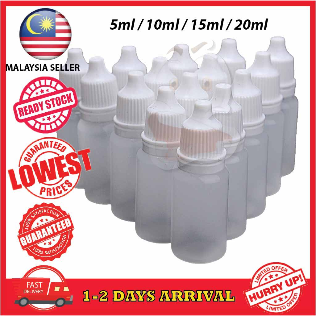 [2/3/5/10/15/20ml] Ready Stock Botol Dropper Bottle Eye Dropper Empty ...