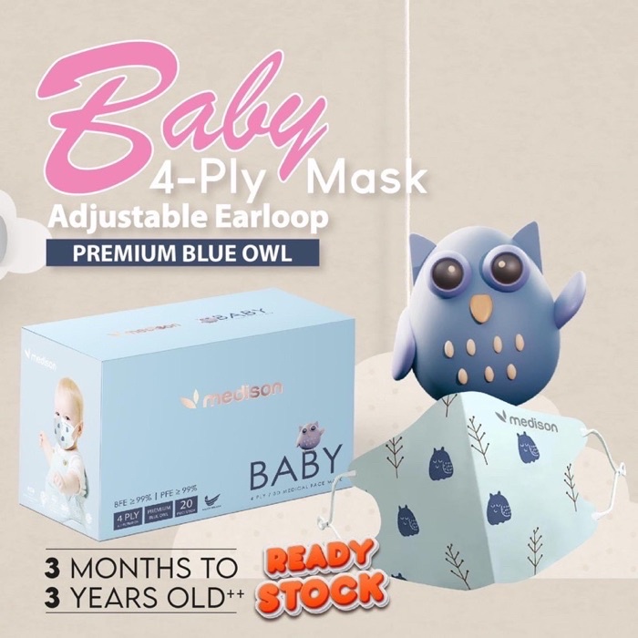 MEDISON 4Ply Baby 3D Medical Face Mask 0-3 Years Old Baby Kids 3D mask ...