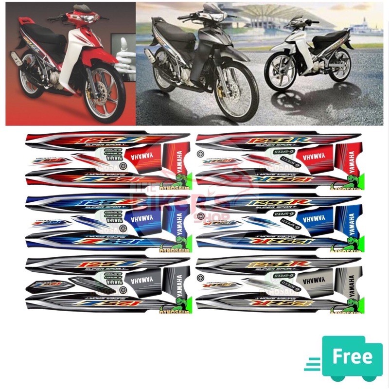 GRED AAA Y125Z Y125ZR Body Sticker Stripe (08) ROBOT Z ZR Silver Biru ...