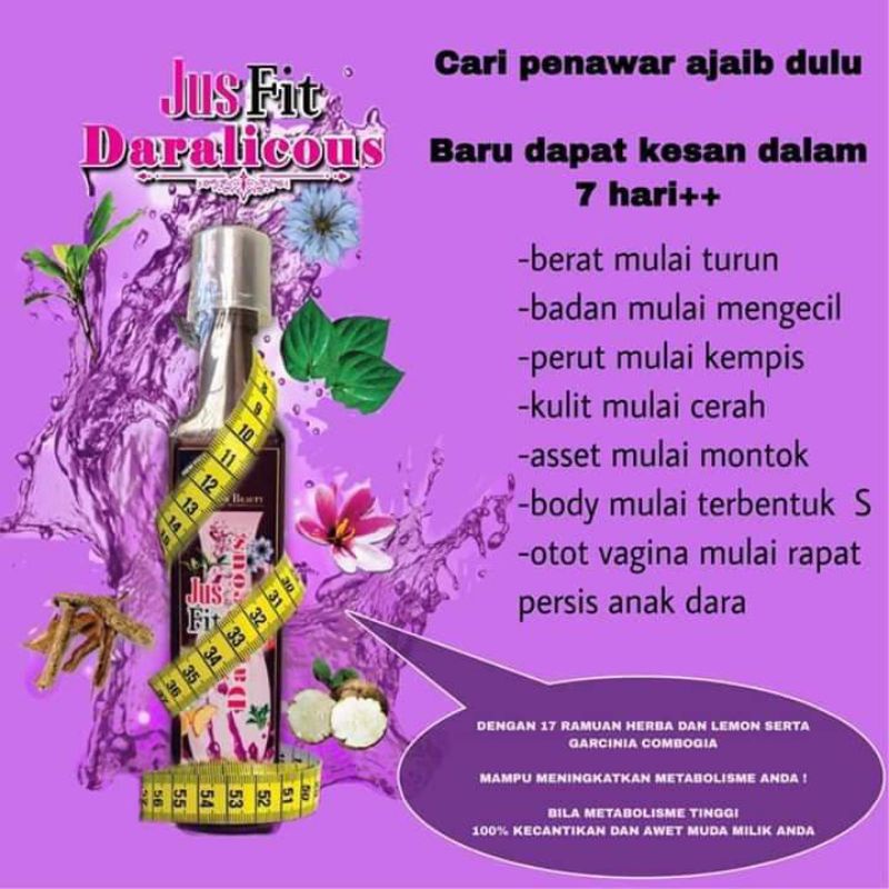 JUS FIT DARALICIOUS ORIGINAL 💯 KETAT MISS V | Shopee Malaysia