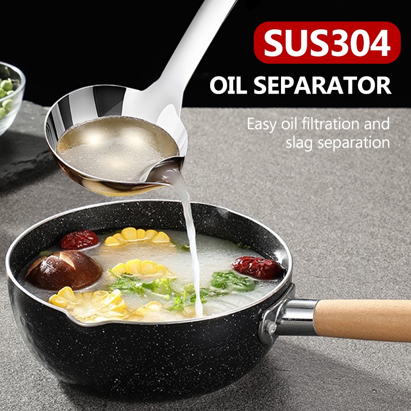 304 stainless steel spoon separator food grade kitchen oil skimmer ...