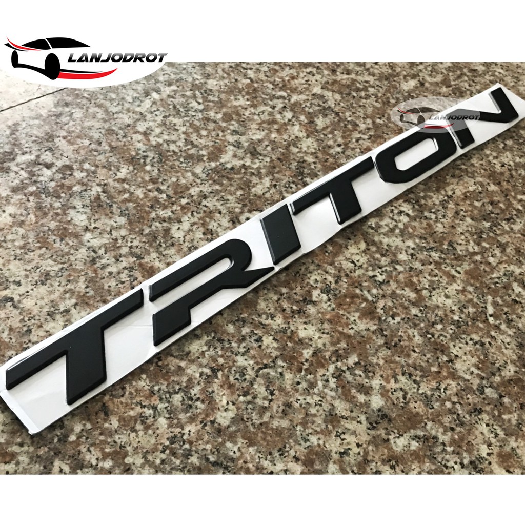 Logo Letter 3D Embossed Matte Black Attached To The Hood Of Mitsubishi ...