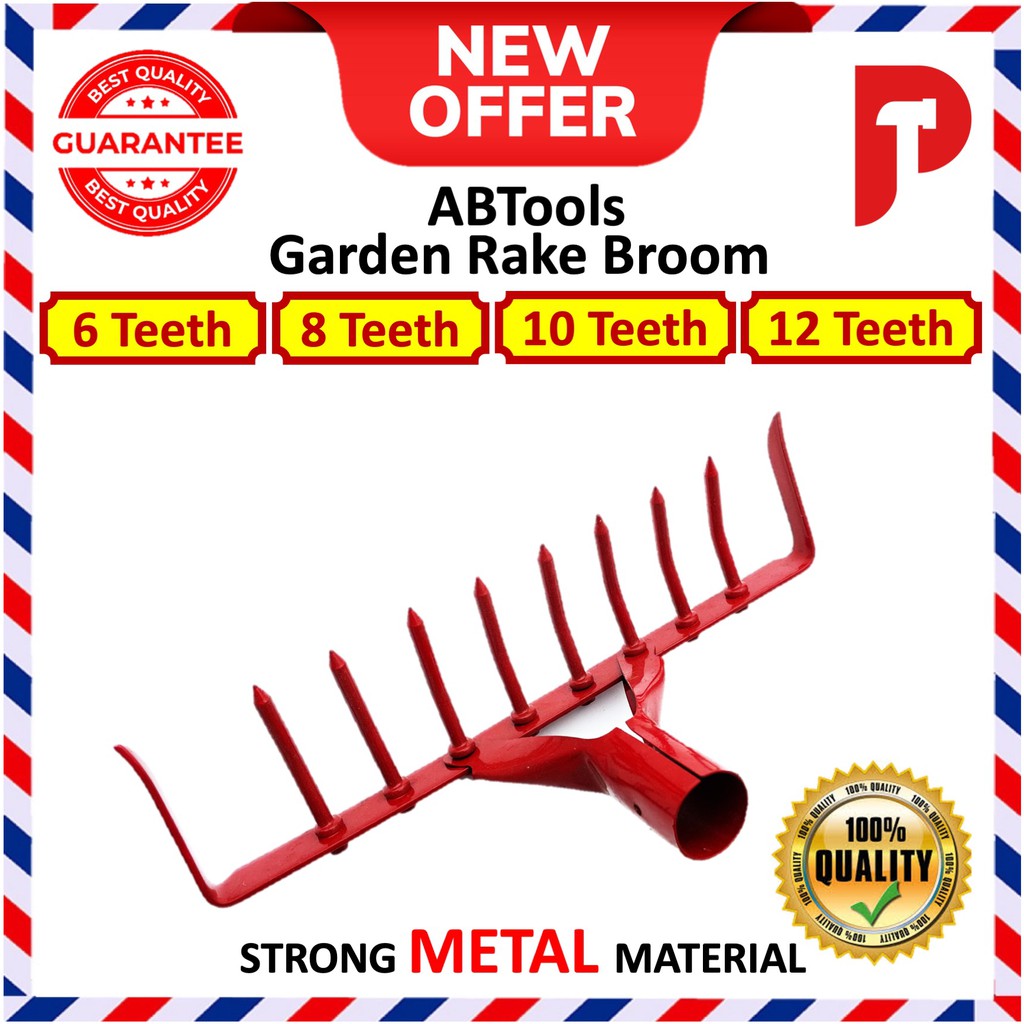 Garden Rake 🔥 Ready Stocks 🔥 Broom for Leaves Red Metal Material CAKAR ...