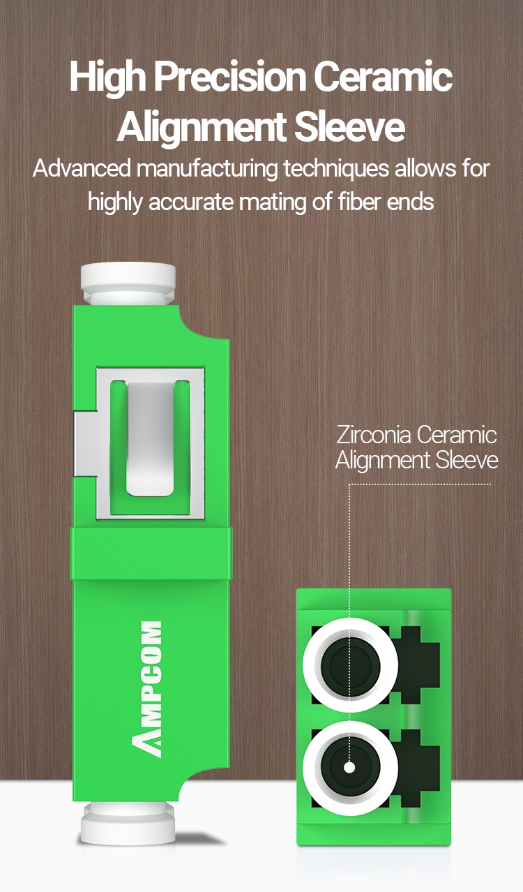 AMPCOM LC to LC Fiber Optical Adapter Coupler Duplex SMF MMF Female to ...