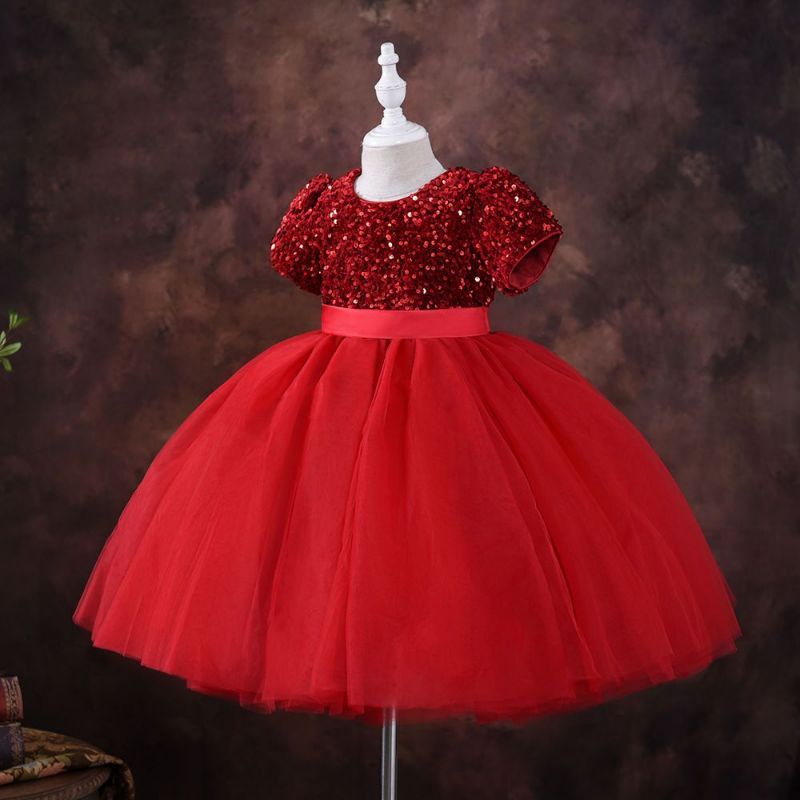 🇲🇾 KL READY STOCK Princess Dress KIds Girl Fancy Wedding Dress Sequins ...