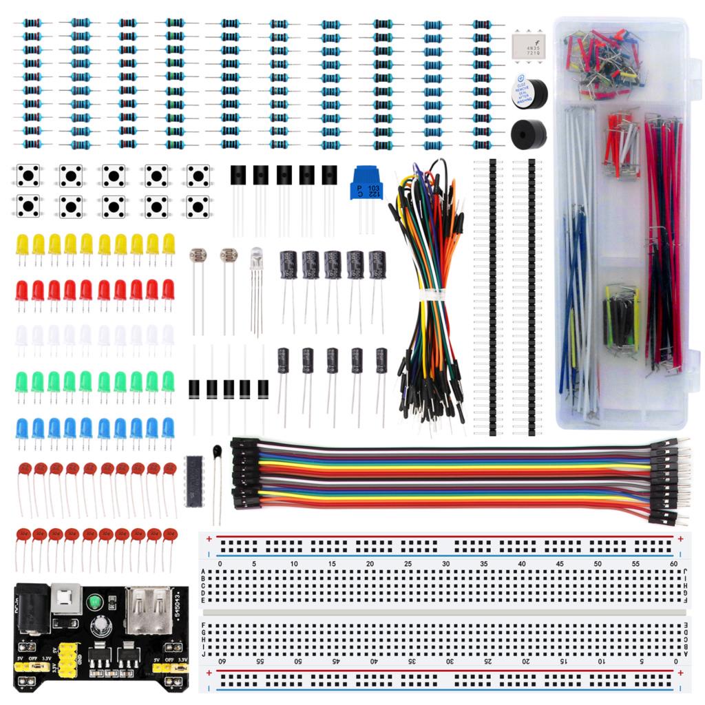 LAFVIN Arduino Electronics Component Basic Starter Kit with Breadboard Cable Resistor, Capacitor ...