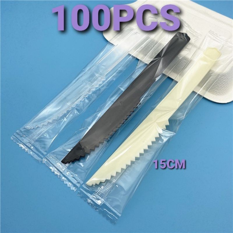 (READY STOCK) 50/100PCS PLASTIC MOONCAKE CAKE DESSERT KNIFE / PISAU ...