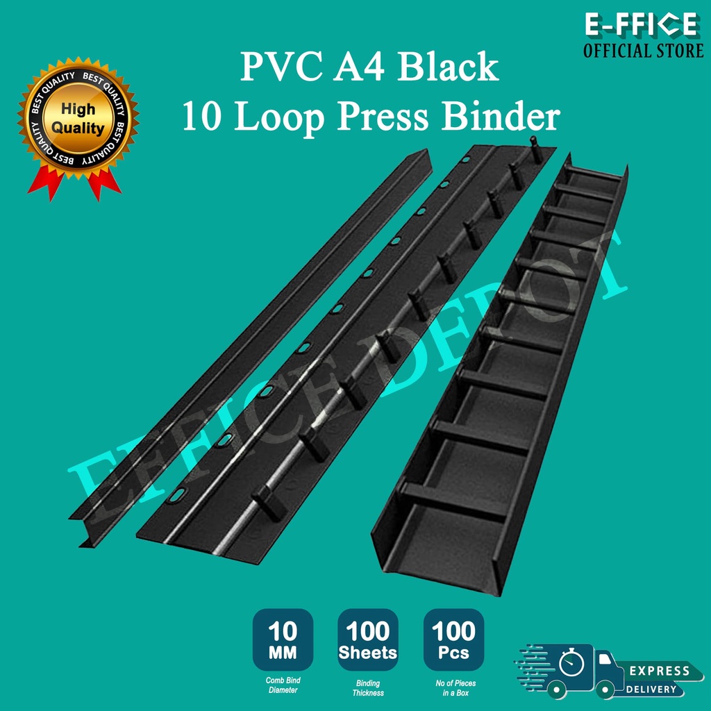 Effice Depot - Black PVC Press Binder /Binding Strip /Lock Binder ...
