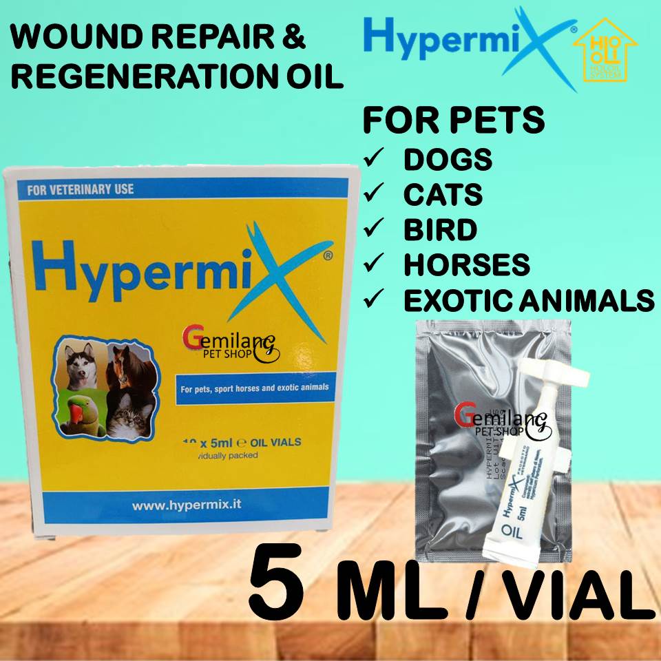 HYPERMIXVET ( HyperMix ) Wound Repair and Regeneration oil 5mL / VIAL for cat & dogs (EXP: 05/ ...