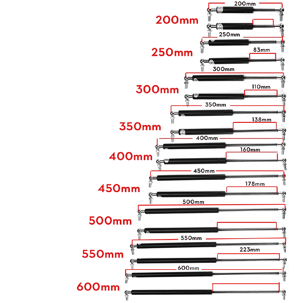 Universal Gas Struts 200/250/300/350/400/450/500/550/600mm 200N For Car ...