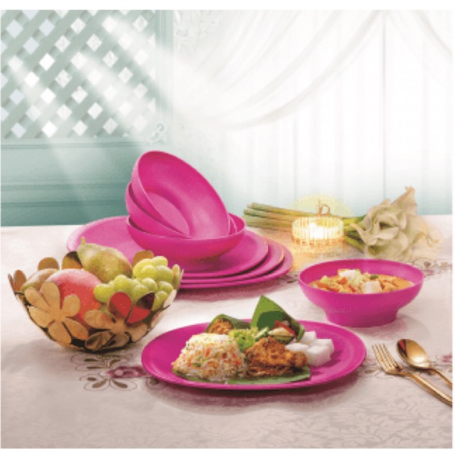 Tupperware Pink Blossom Dining Set | Shopee Malaysia