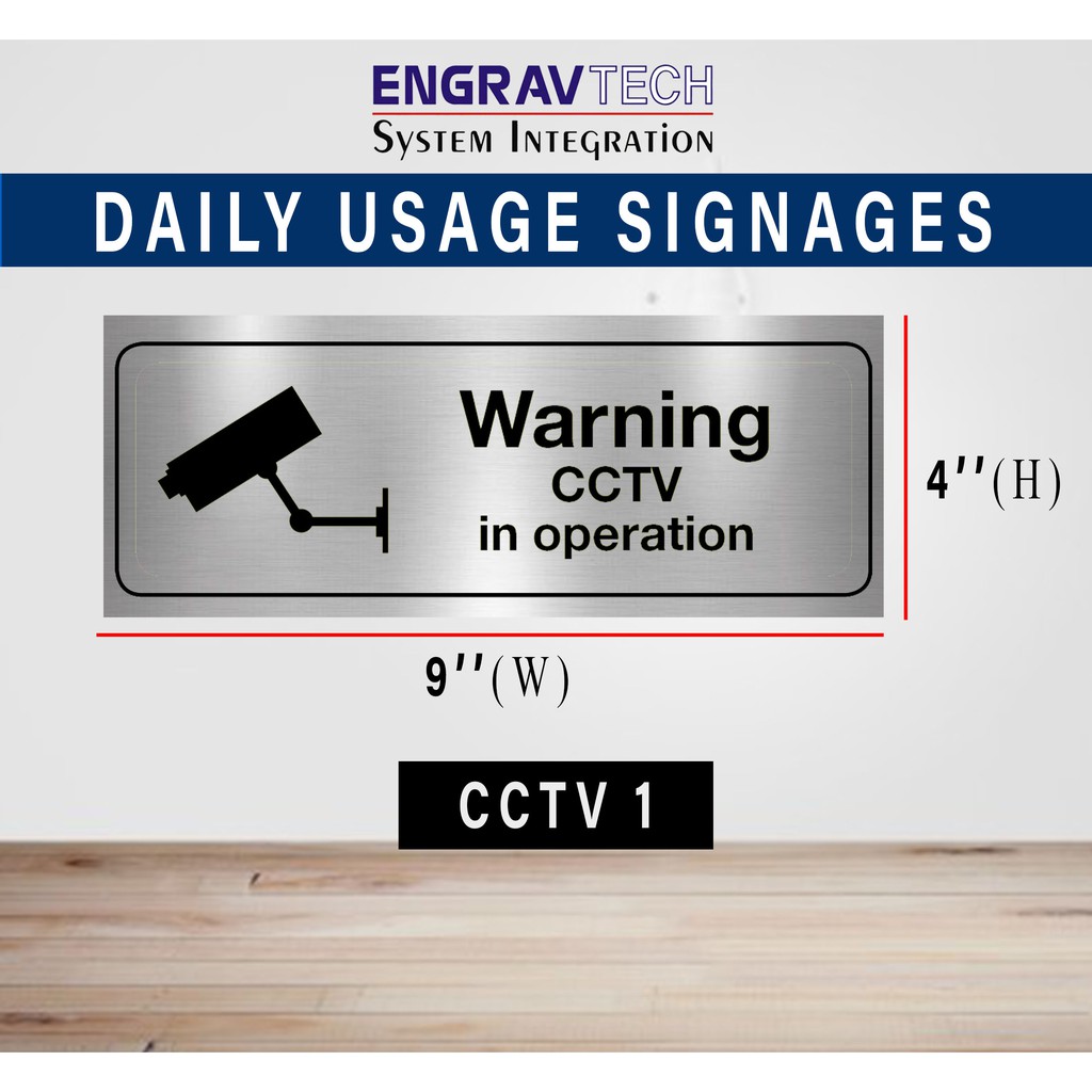 Office Signage l WARNING CCTV OPERATION SIGNAGE l 4"X9" Version ...