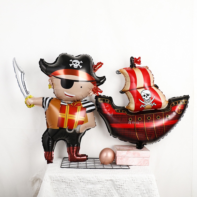 New cartoon style standing pirate captain aluminum film balloon pirate ...