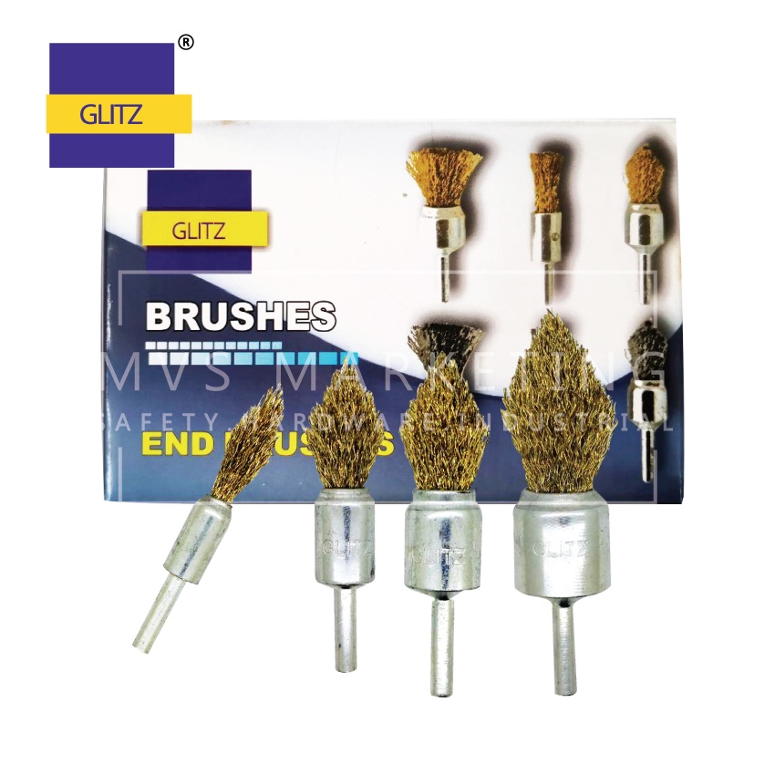 GLITZ POINTED END BRUSH – BRASS COATED / STAINLESS STEEL 0.3MM WIRE ...