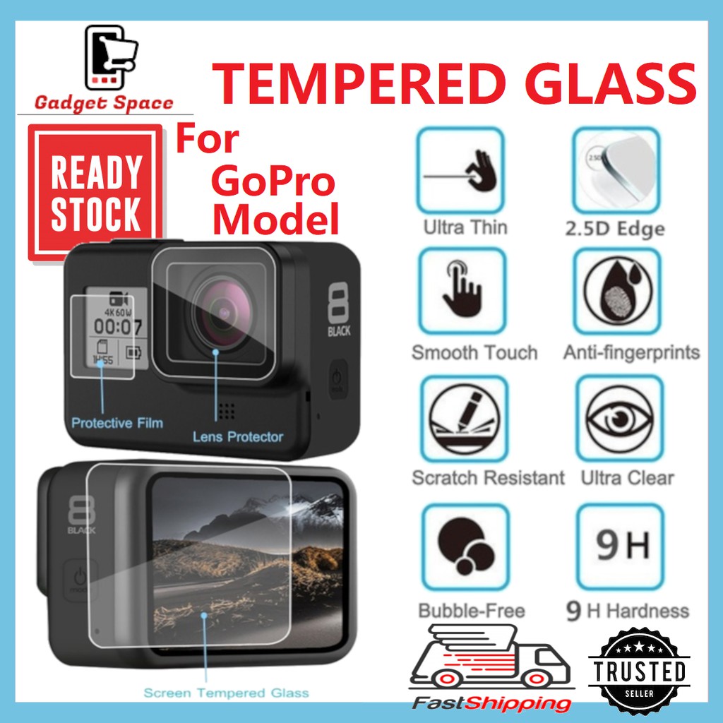 GoPro Hero 5/6/7/8/9/10/11/12 Black Tempered Glass | Shopee Malaysia