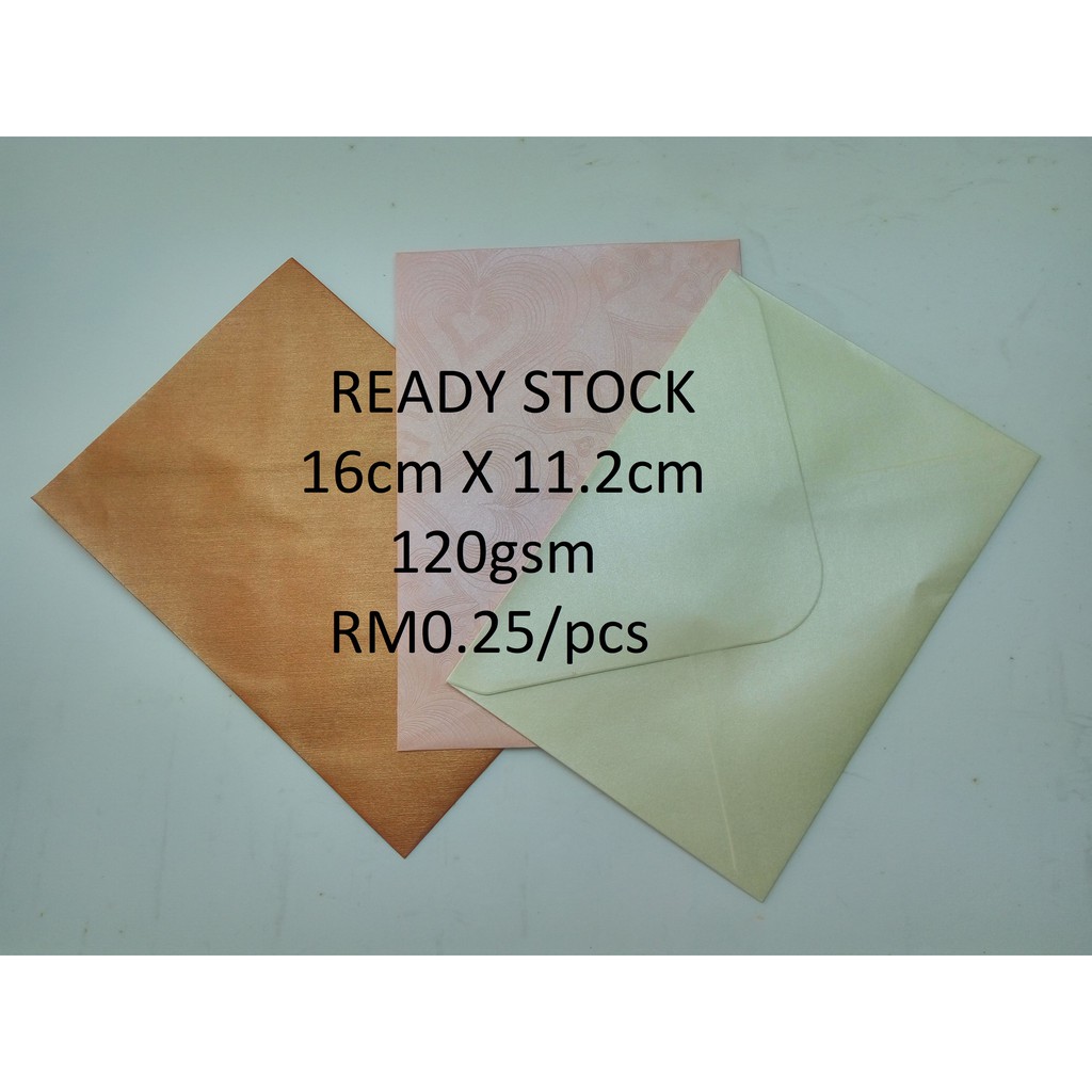 Metallic Envelope 120gsm/ Pearl Envelope / Sampul Surat / Pink Metallic ...