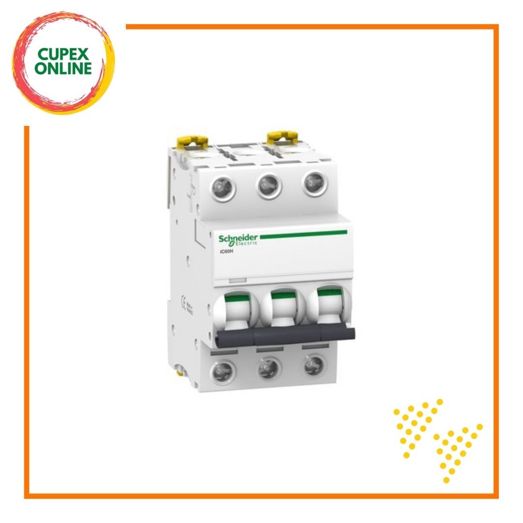 [A9F84363] Schneider Electric Acti9 iC60H 3P 63A MCB C Curve (cupex) | Shopee Malaysia