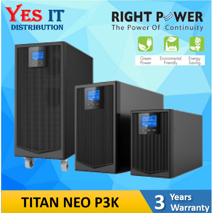 Right Power Titan Neo P2K / Neo P3K / Pro 1K / Pro 2K / Pro 3K Series 3KVA / 2KVA UPS | Shopee ...