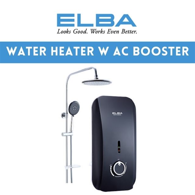 ELBA WATER HEATER WITH AC BOOSTER PUMP & RAINSHOWER [EWH-E3883AC(GB ...