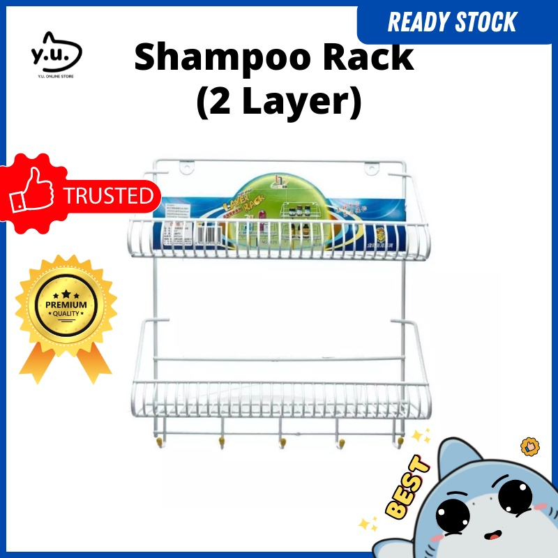YU Ready Stock High Grade 2 Layer Rack / Shampoo Rack / Bathroom ...