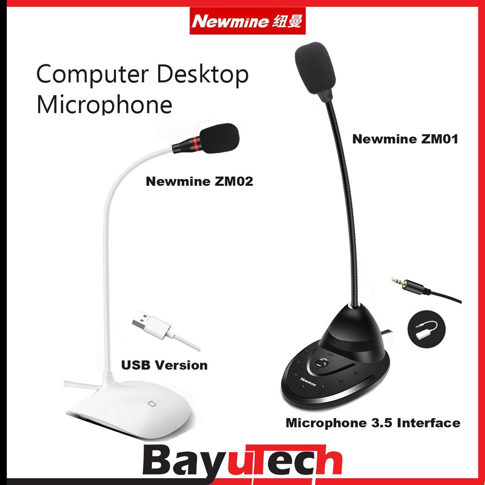 NEWMINE ZM-01 ZM-02 High Quality Desktop 3.5mm Jack and USB Microphone ...