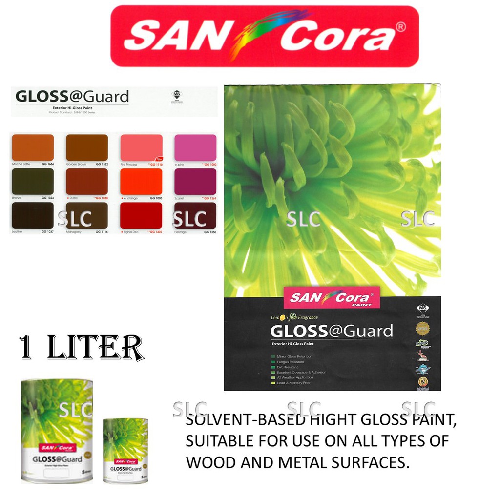 SANcora Gloss Guard Exterior Hi-Gloss Paint @ 1 Liter (Catalog 2) for ...