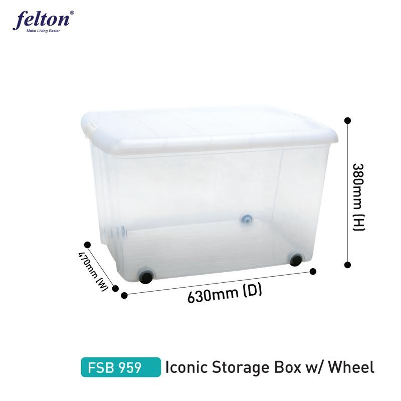 ICONIC STORAGE BOX WITH WHEEL FSB 959 (XXL) - W630 x D470 x H380 mm (42 ...