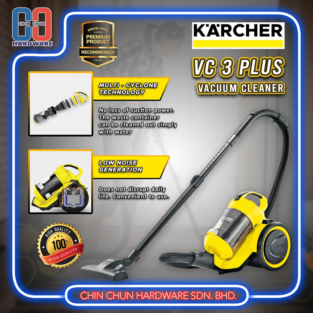 KARCHER VC 3 PLUS MULTI-CYCLONE VACUUM CLEANER 1100W [BAGLESS VACUUM CLEANER] (VC3PLUS) | Shopee ...