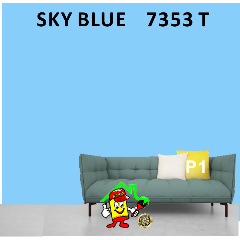 SKY BLUE 7353 T ( 1L ) PERFECT COLOURS / WISION PAINT / wall mural ...