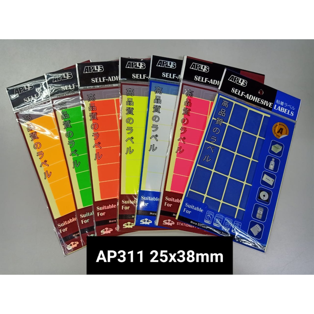 APLUS AP311 25x38mm Color Label Sticker - 1pack 10'sheet | Shopee Malaysia