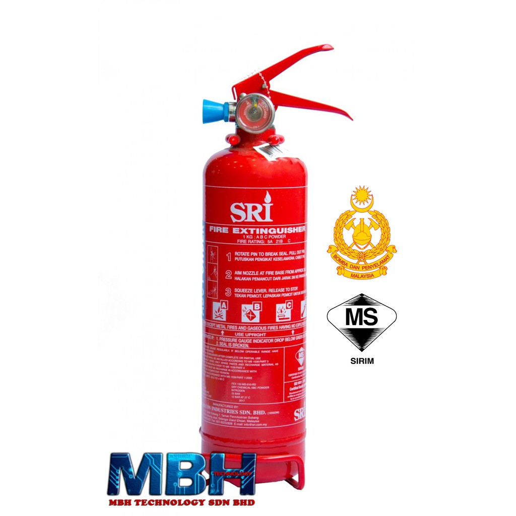 [Ready Stock] SIRIM Certified SRI 1KG ABC Dry Powder Type Fire ...