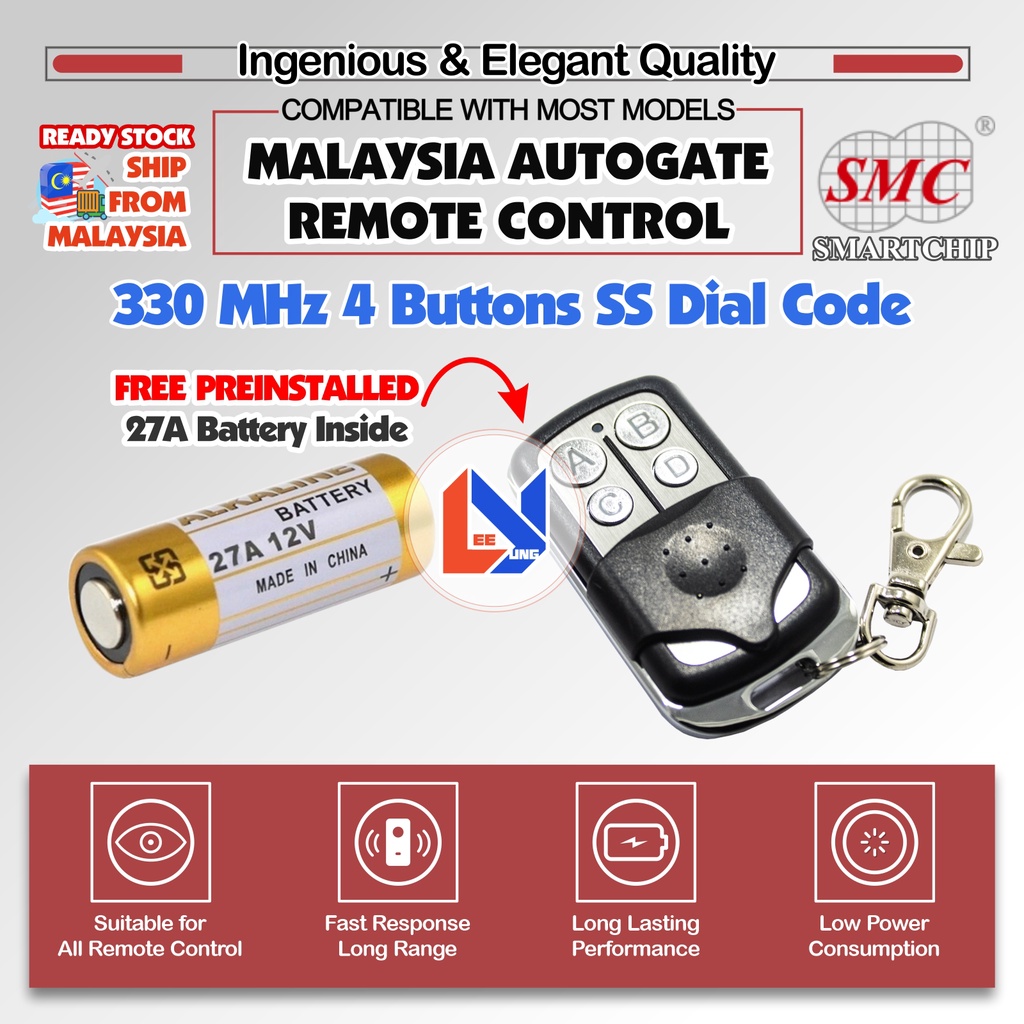Autogate Door Remote Control SMC5326 330MHz 433MHz Auto Gate Free ...