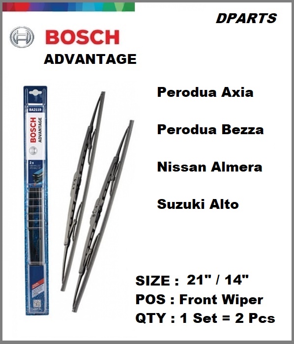 Bosch Wiper Blade AXIA / BEZZA / ALMERA / ALTO BA2114 , 1421 | Shopee ...
