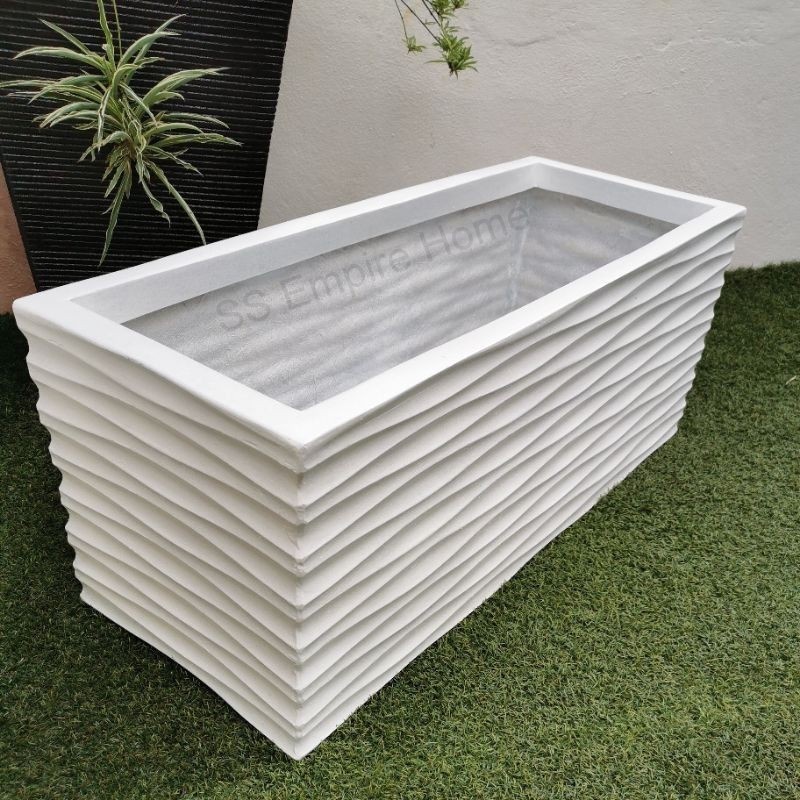 RUDI PB3 Waves Planter box Fibreglass Flower Pot Pasu Bunga Garden ...